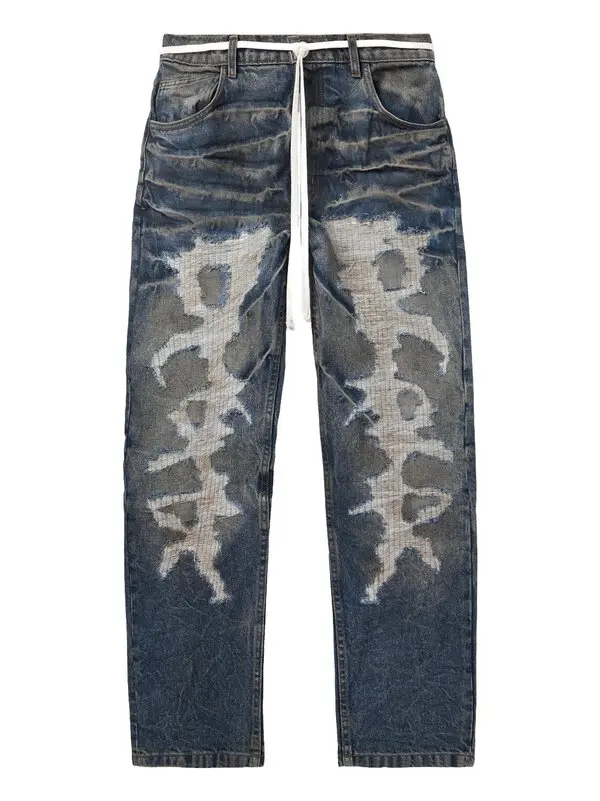 RRR123 Fathers Engine Slim-fit Straight-leg Jeans - Blue