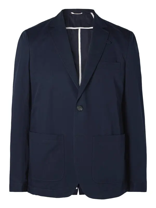 Oliver Spencer Theobald Slim-fit Unstructured Cotton Suit Jacket - Blue