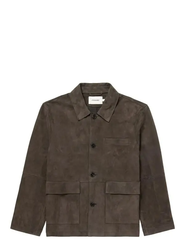 FRAME Suede Chore Jacket - Brown