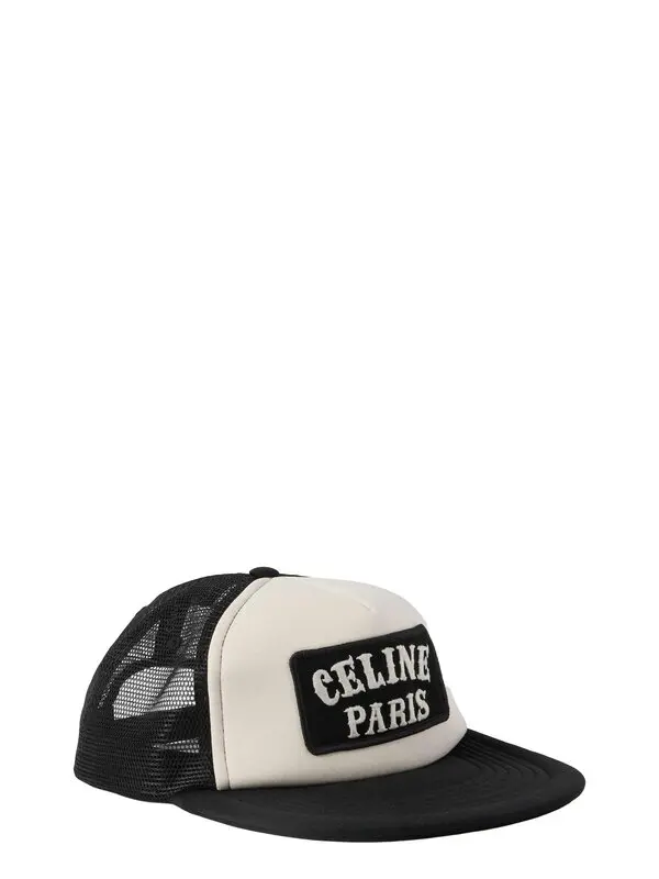 Celine Logo-appliquéd Trucker Cap - Black