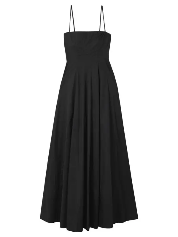 Staud Cotton-blend Poplin Maxi Dress - Black