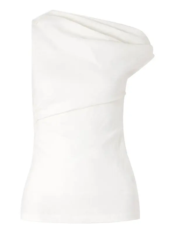 Faithfull The Brand Off-the-shoulder Draped Linen Top - White