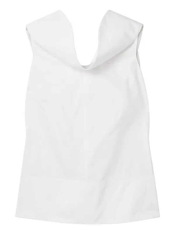 Brandon Maxwell The Bowie Draped Cotton-poplin Top - White