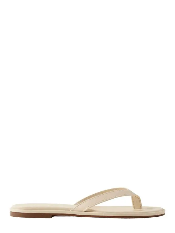 AeydĒ Melody Leather Flip Flops - Neutrals