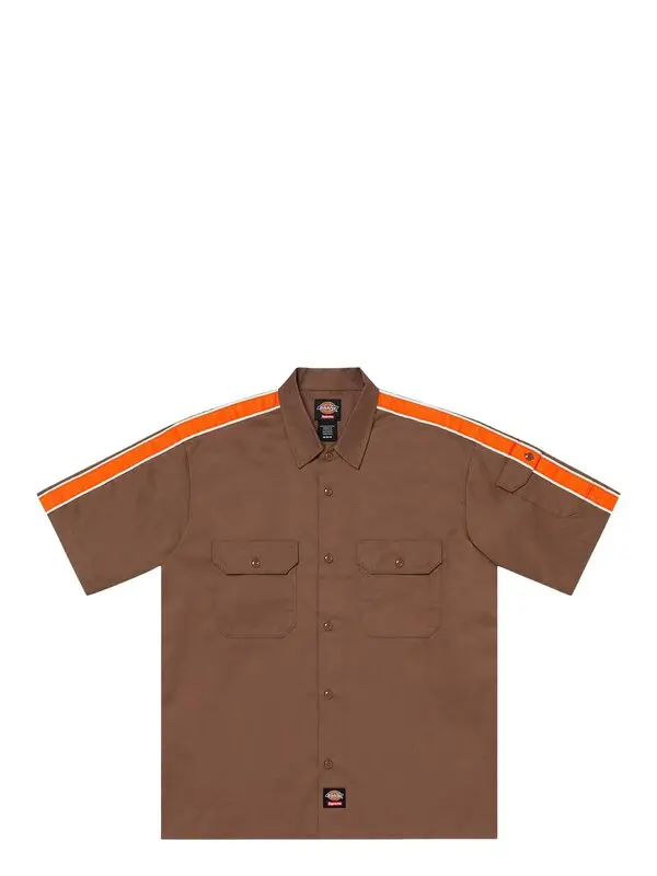 Supreme X Dickies Stripe Short-sleeve Work Shirt - Brown