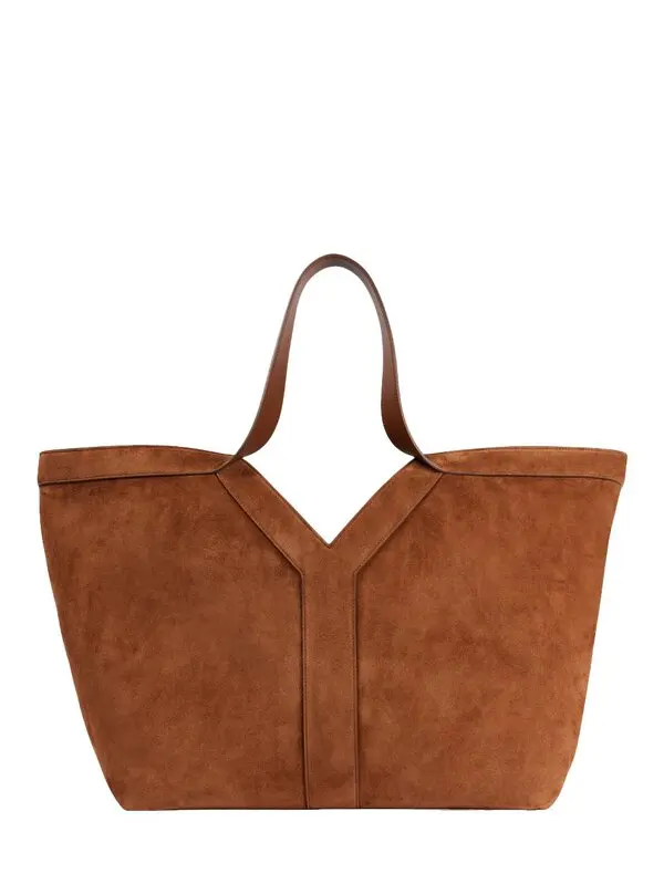 Saint Laurent Y Suede Tote Bag - Brown