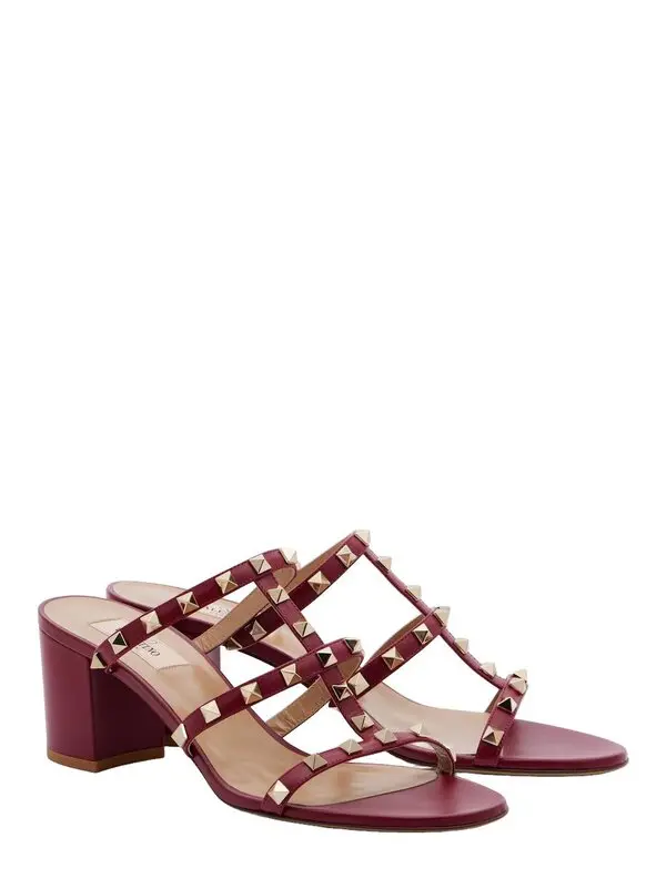 Valentino Garavani Rockstud 70 Studded Leather Sandals - Brown