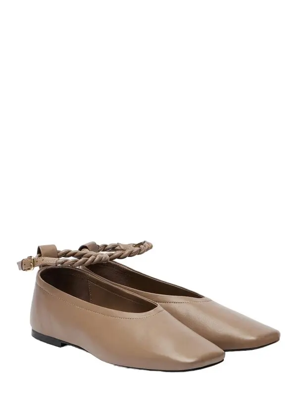 A.emery Steele Leather Ballet Flats - Brown