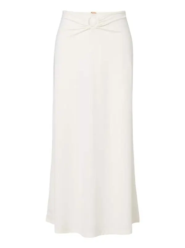 Johanna Ortiz Gathered Midi Skirt - White