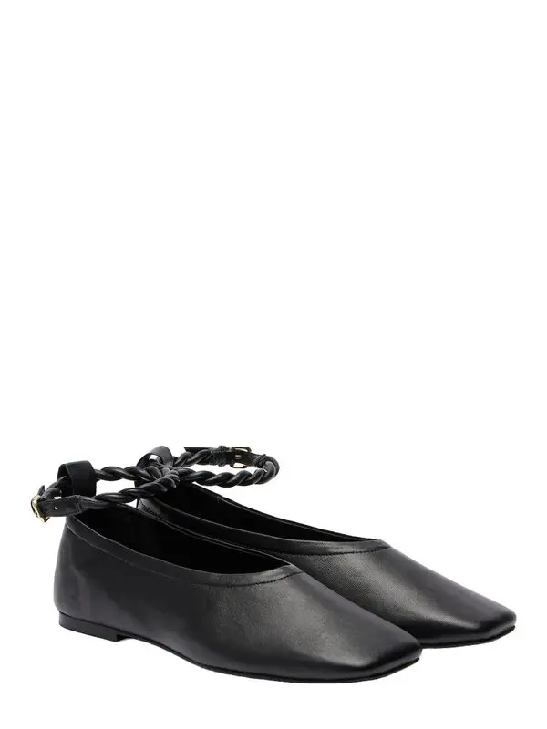 A.emery Steele Leather Ballet Flats - Black