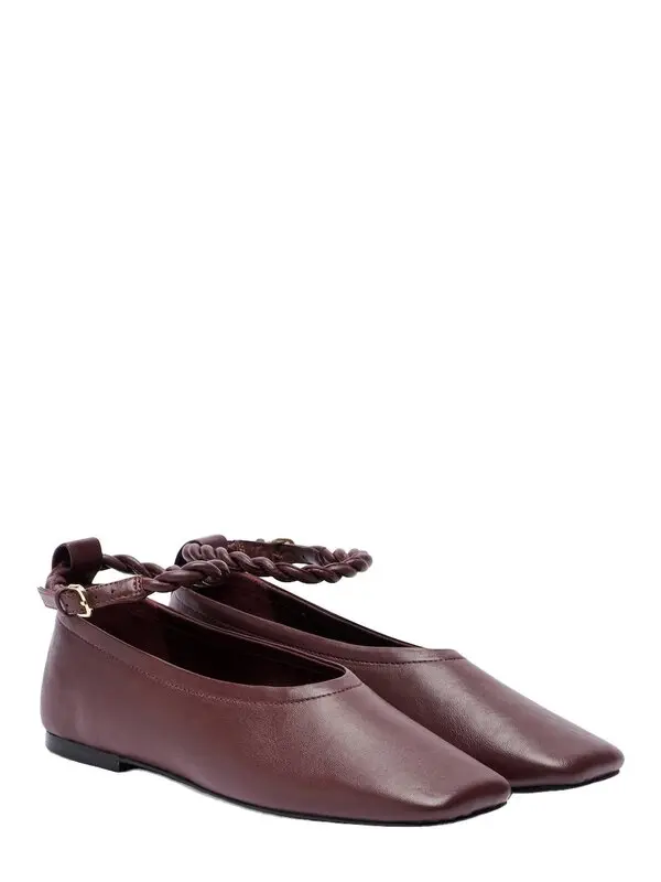 A.emery Steele Leather Flat - Burgundy