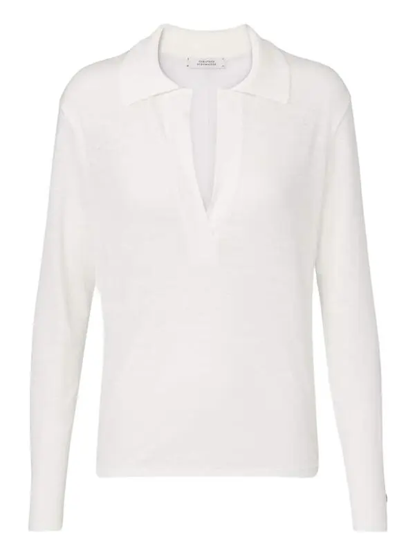 Dorothee Schumacher Natural Ease Long-sleeve Polo Sweater - White