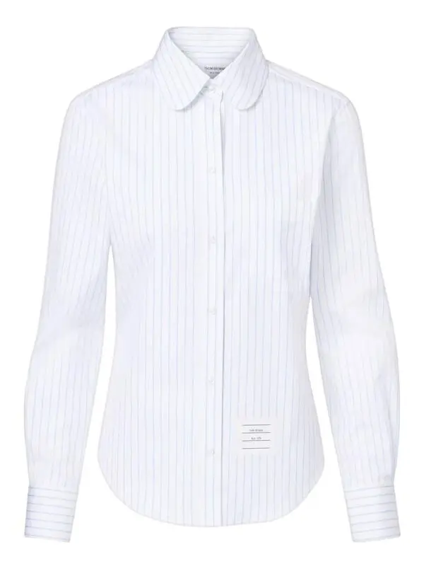 Thom Browne Pinstripe Cotton Poplin Shirt - Blue