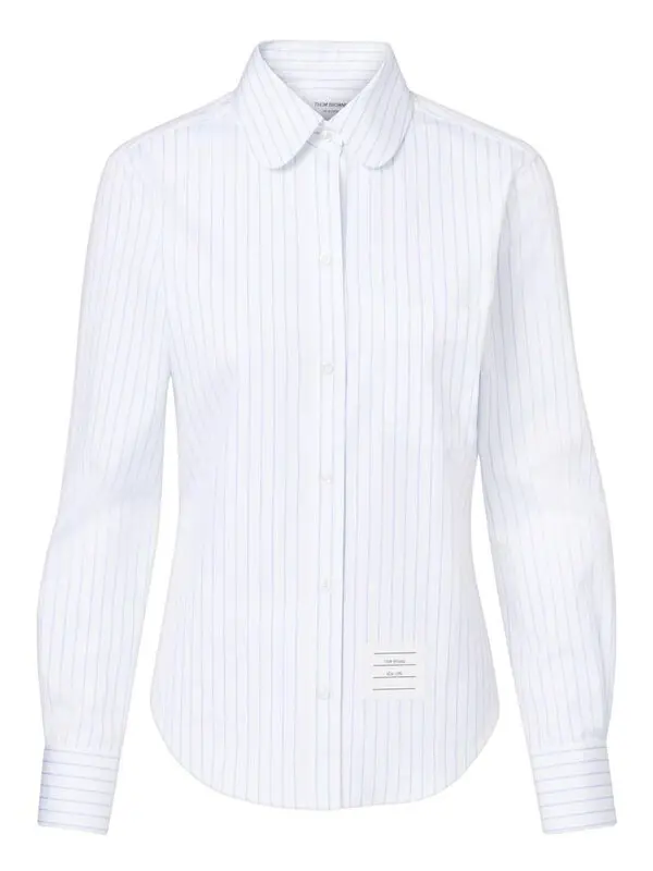 Thom Browne Pinstripe Cotton Poplin Shirt - Blue