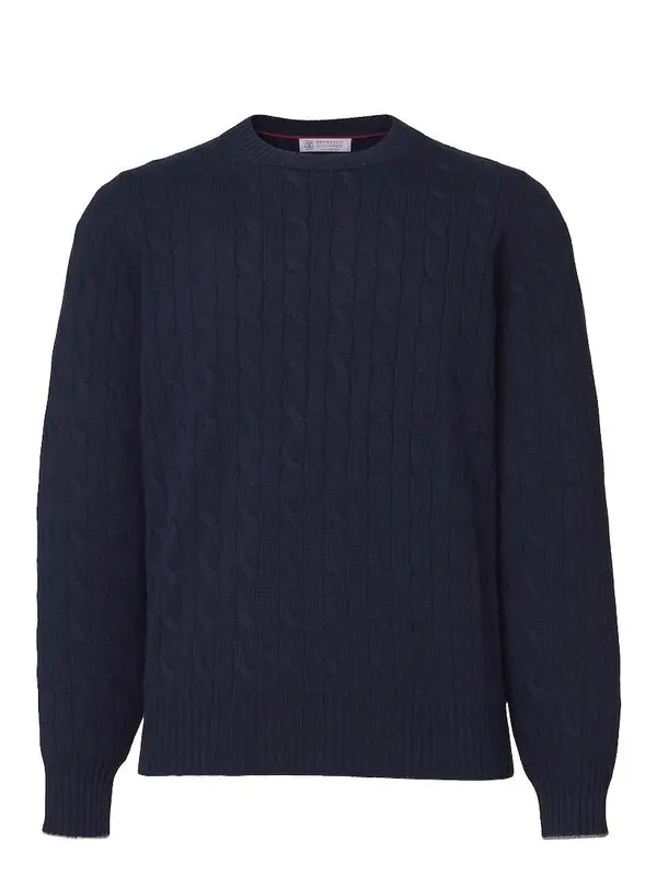 Brunello Cucinelli Cable-knit Cashmere Sweater - Blue