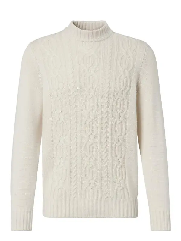Brunello Cucinelli Cable-knit Cashmere Sweater - White