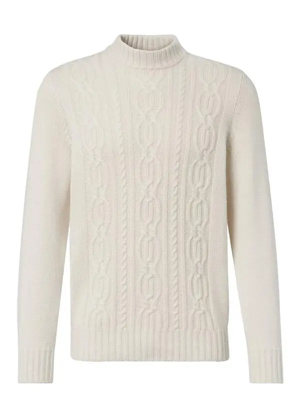 Brunello Cucinelli Cable-knit Cashmere Sweater - White
