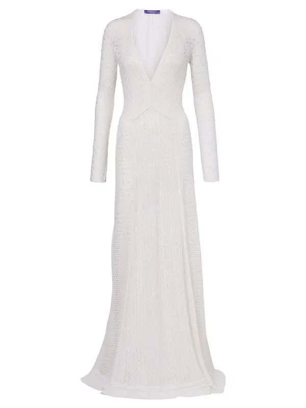 Ralph Lauren Knitted Silk And Cashmere Gown - White