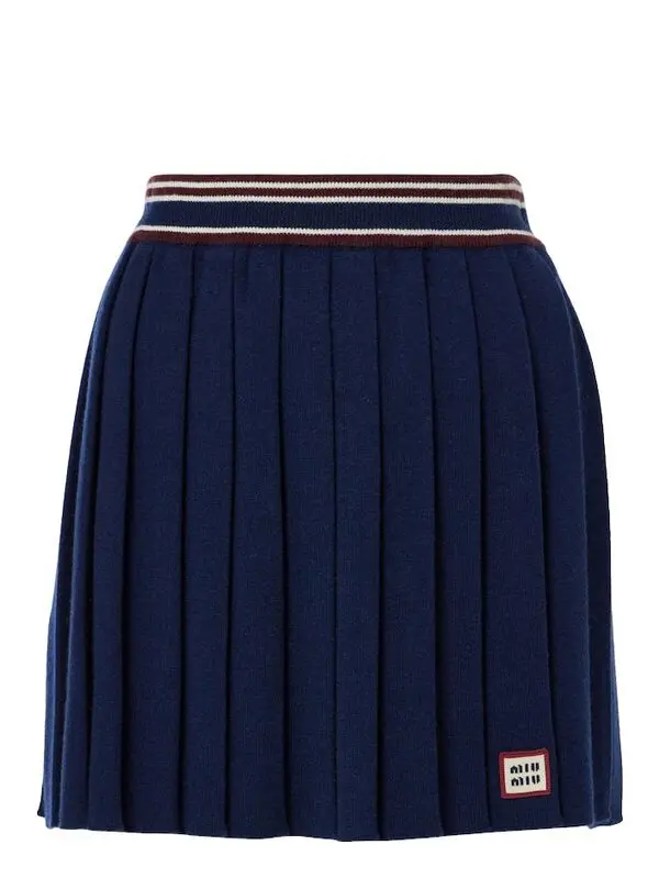 Miu Miu Wool And Cashmere Miniskirt - Blue