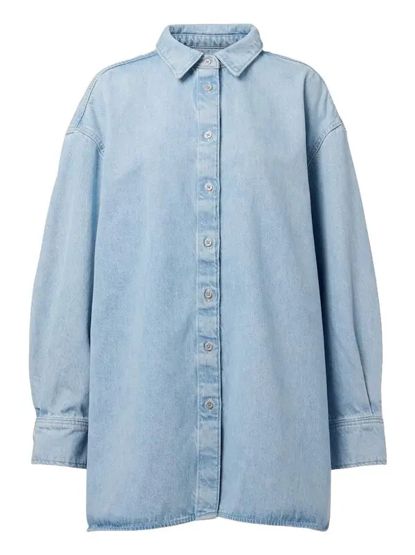7 For All Mankind Nina Oversized Denim Shirt - Blue