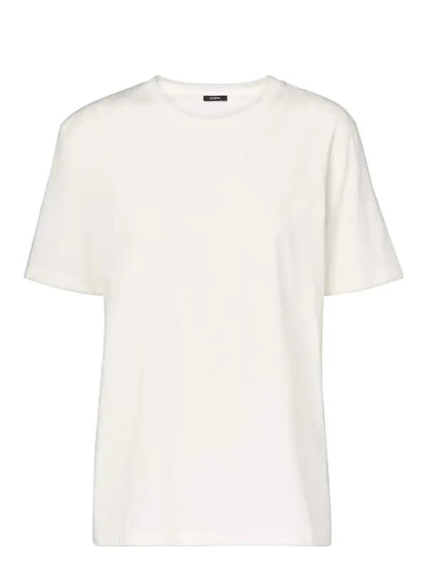 JOSEPH Crewneck Cotton And Silk T-shirt - White