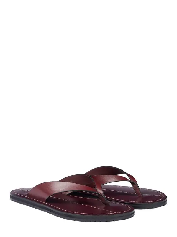 A.emery Flora Leather Sandals - Burgundy