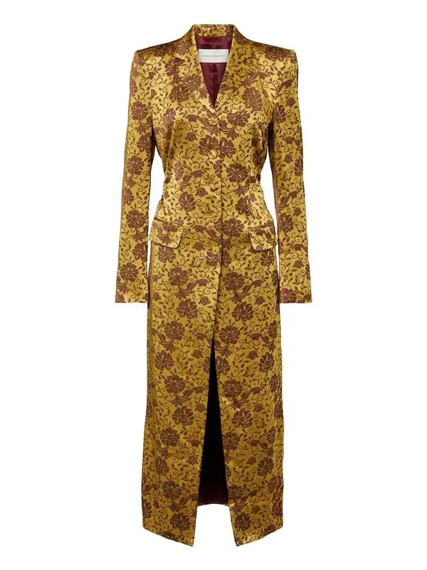 Dries Van Noten Rilly Jacquard Coat - Brown