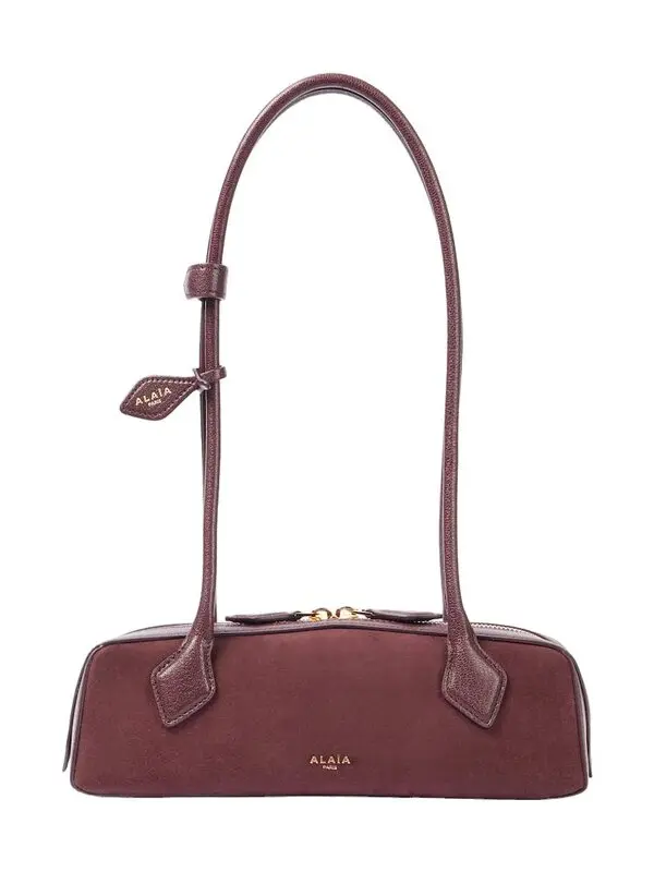 Alaïa Le Teckel Small Suede Shoulder Bag - Burgundy
