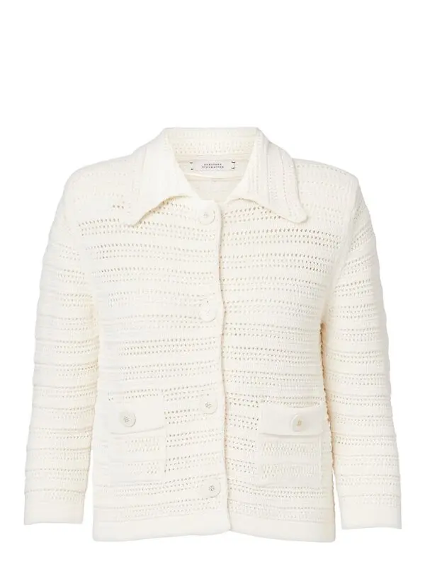 Dorothee Schumacher Precise Pointelle Cotton-blend Cardigan - White