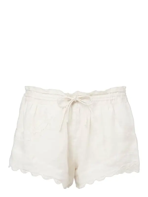 Isabel Marant Lola Broderie Anglaise Ramie Shorts - White