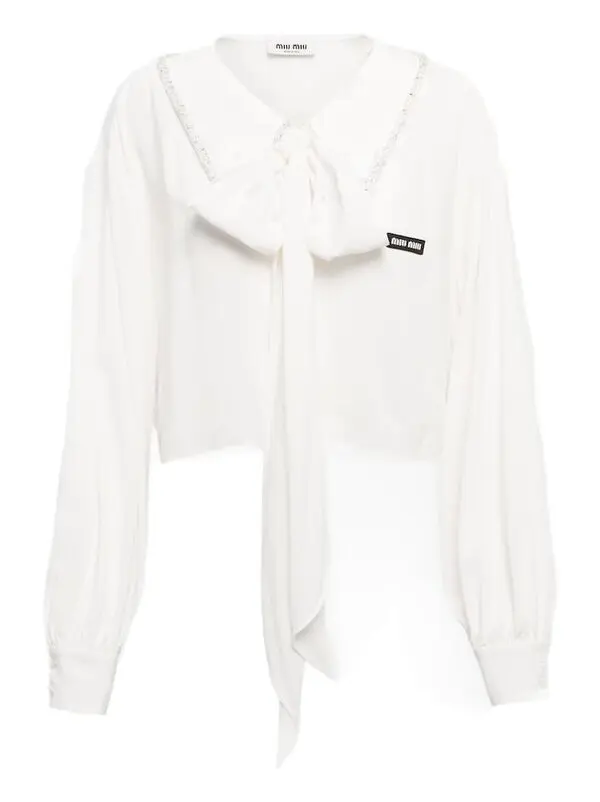 Miu Miu Sablé Embroidered Collar Blouse - White