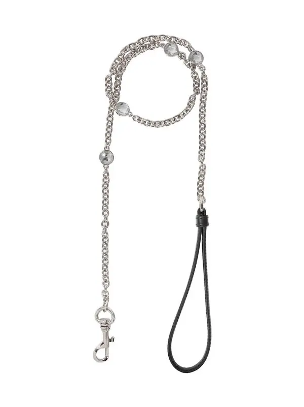 Miu Miu Chain And Leather Dog Leash - Black
