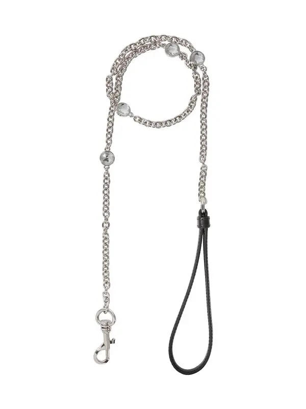 Miu Miu Chain And Leather Dog Leash - Black