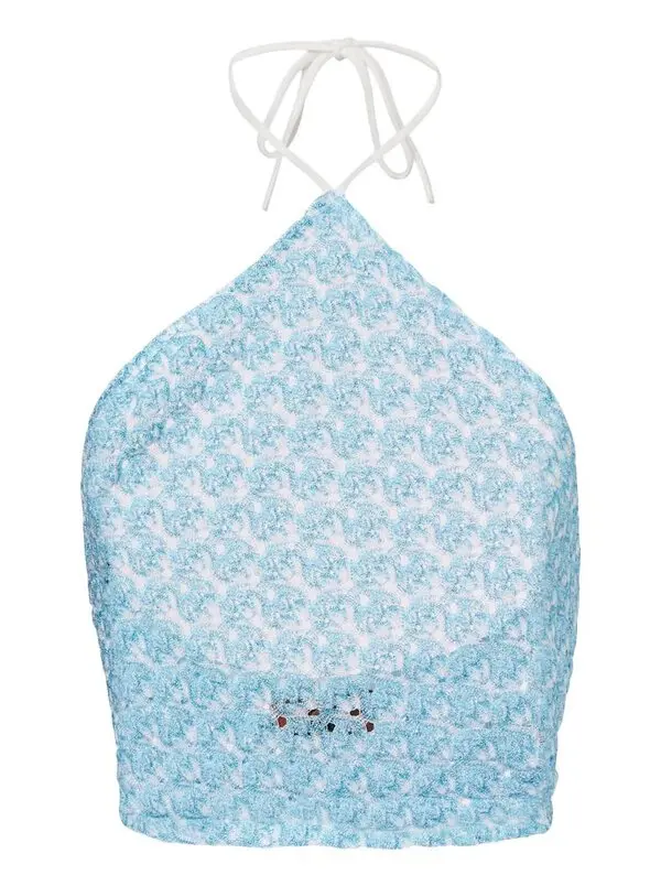 Missoni Crochet Halterneck Top - Blue