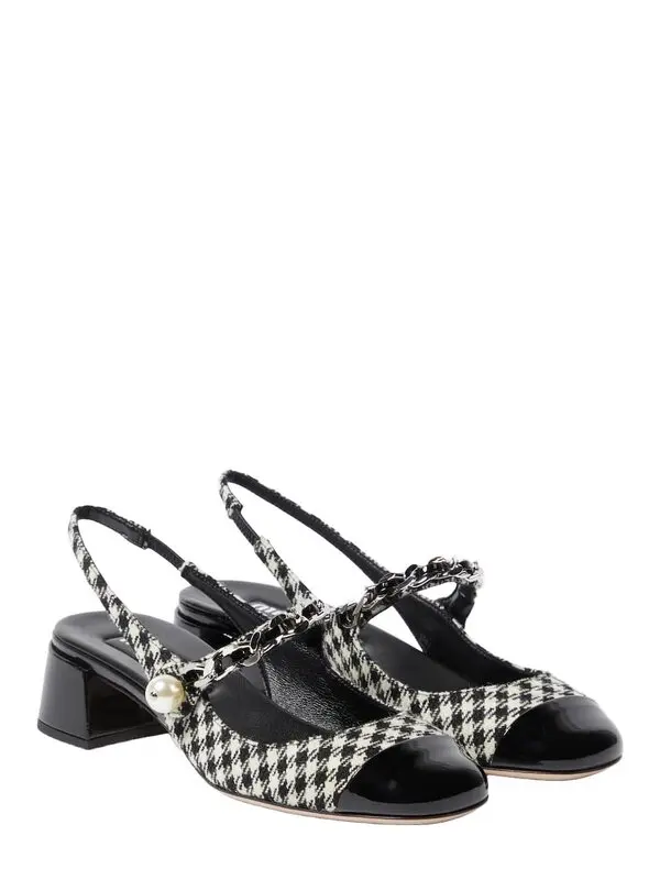 Miu Miu Gingham Slingback Pumps - Multicoloured