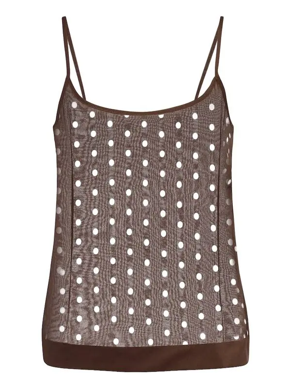 Dries Van Noten Polka-dot Silk-blend Tank Top - Brown