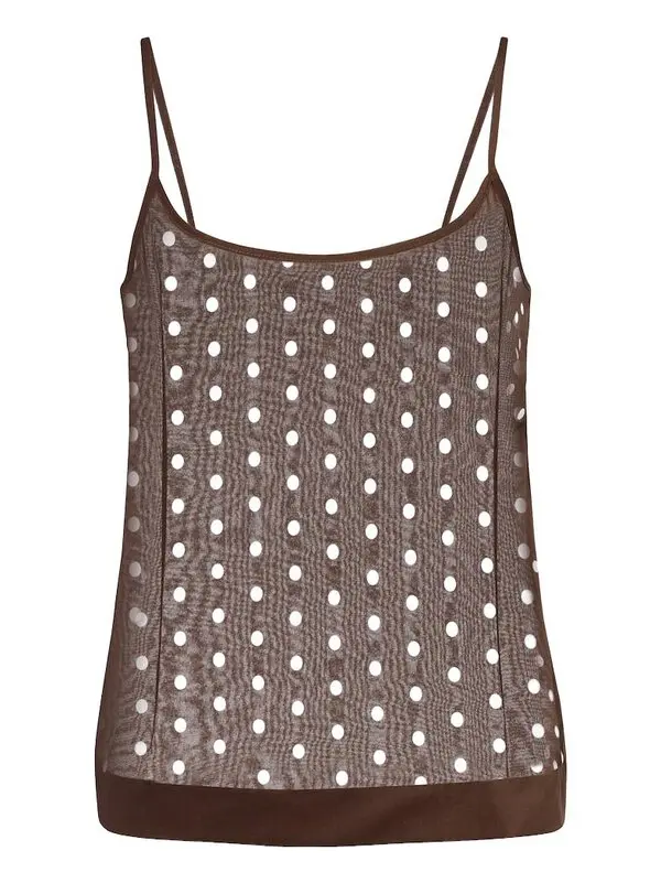 Dries Van Noten Polka Dot Silk-blend Tank Top - Brown