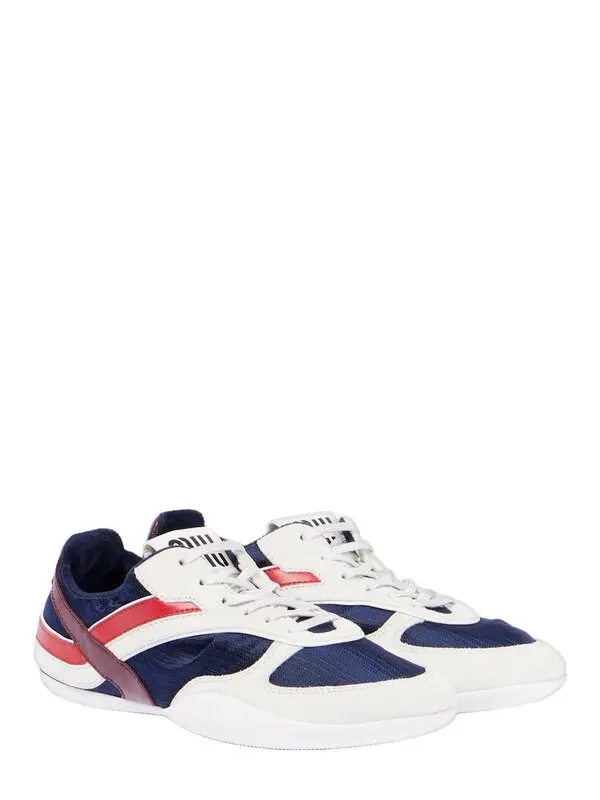Miu Miu Gymnasium Leather-trimmed Sneakers - White
