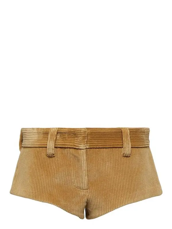 Miu Miu Low-rise Corduroy Shorts - Brown