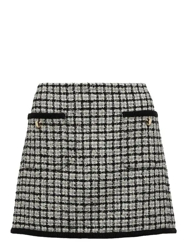 Miu Miu Checked Bouclé Miniskirt - Multicoloured