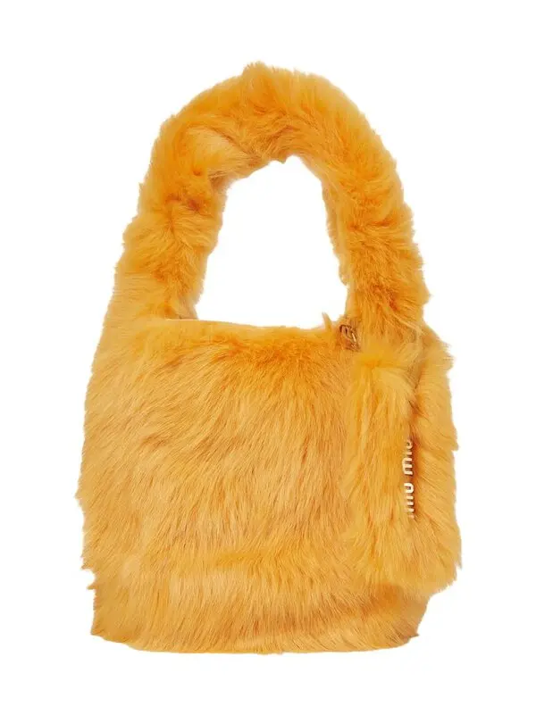 Miu Miu Shearling Shoulder Bag - Orange