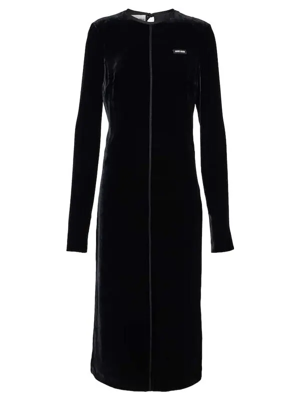 Miu Miu Satin Midi Dress - Black