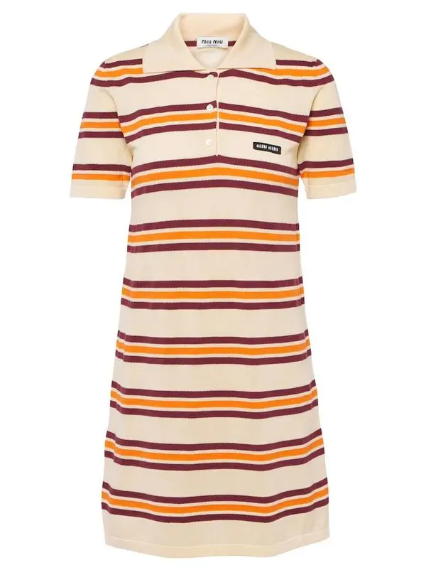Miu Miu Striped Cotton And Silk Minidress - Multicoloured