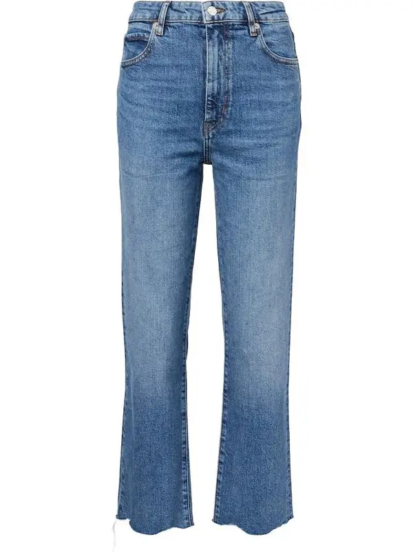 FRAME Ruler Cropped Straight Jeans - Blue