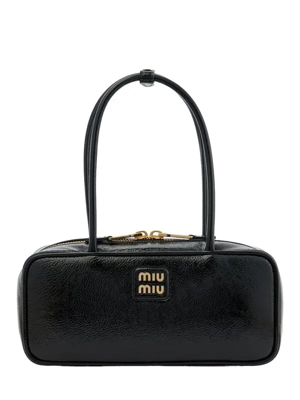 Miu Miu Beau Patent Leather Tote - Black