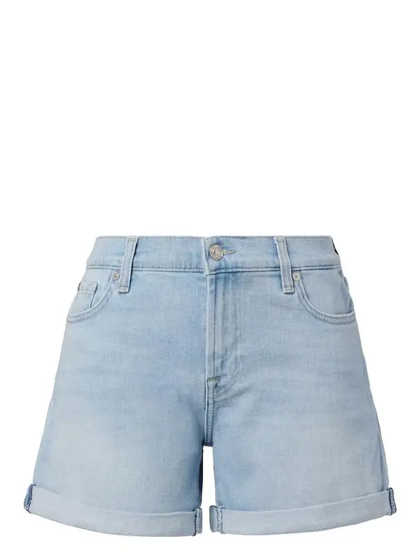 7 For All Mankind Mid-rise Denim Shorts - Blue