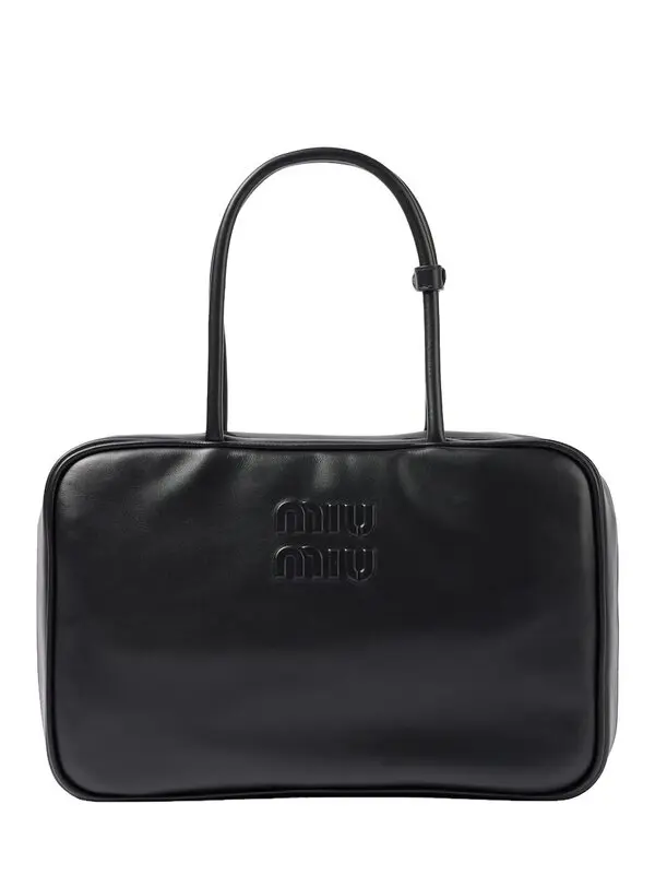 Miu Miu Medium Leather Tote Bag - Black