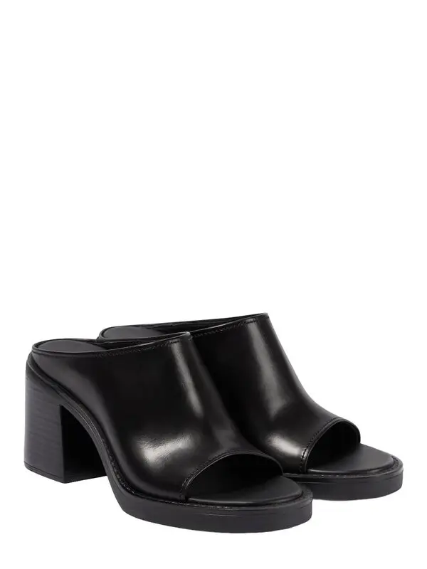 Miu Miu Leather Mules - Black