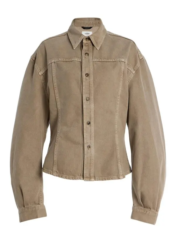 HAIKURE Lee Denim Shirt Jacket - Brown