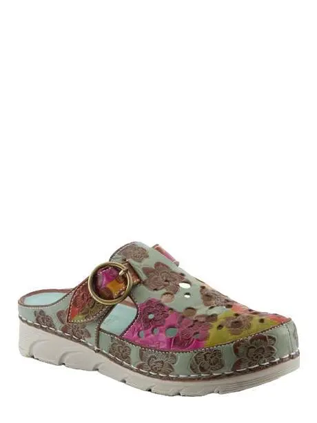 SPRING STEP SHOES Sefton Clog - Mint Green Multi